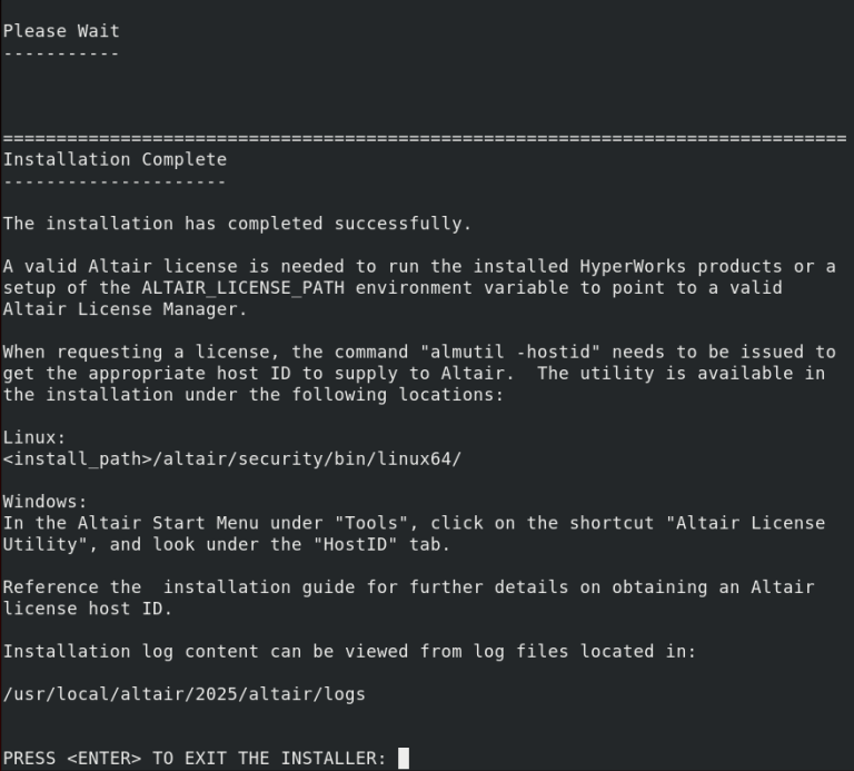 Altair HyperWorks v2025安装指南for Linux – 给力仿真PowerCAE